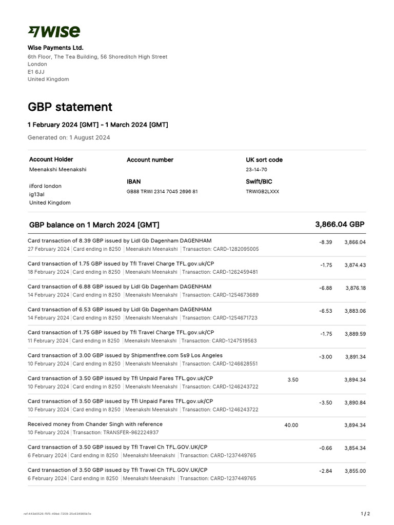 Wise Statement 1 | PDF