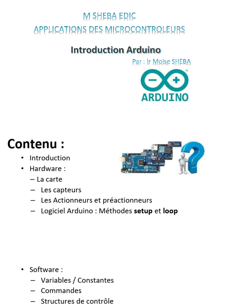 Cours Microcontroleur Arduino - 240826 - 101448 | PDF