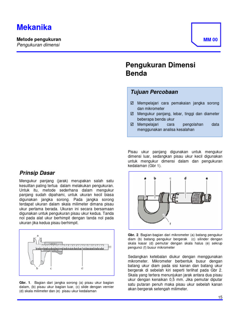 5 Mekanika Metode Pengukuran Pengukuran | PDF