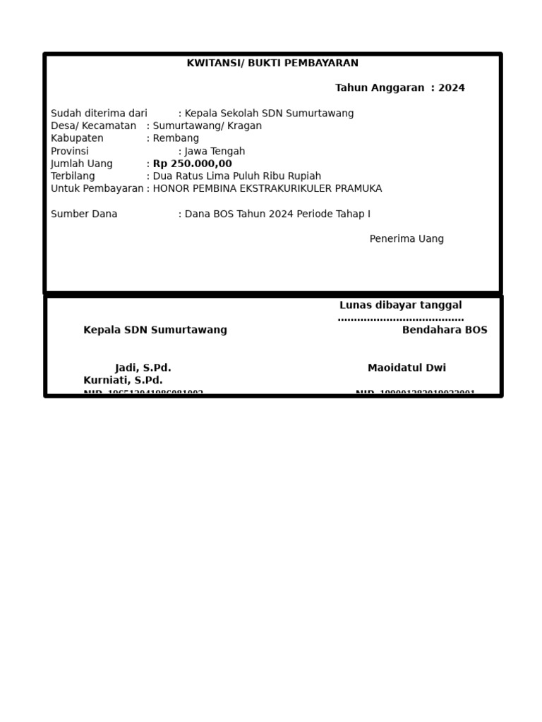 Kwitansi Ekstra | PDF