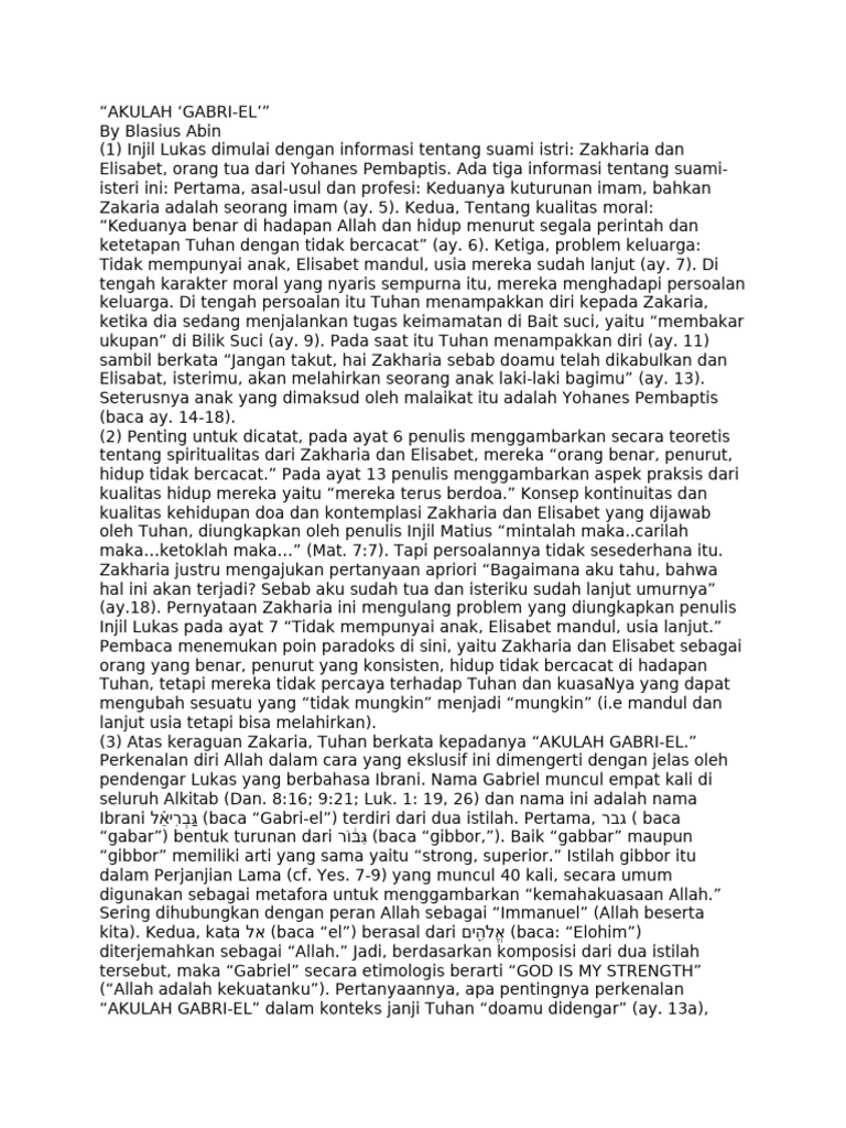 Akulah Gabriel | PDF