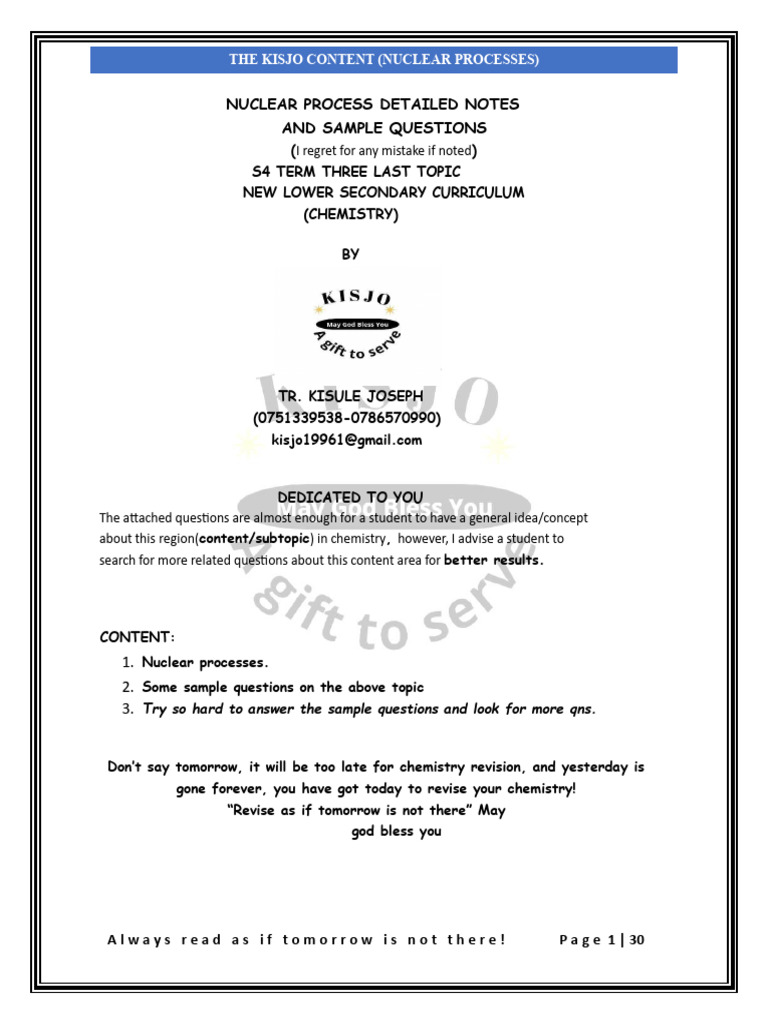 Nuclear Processes Kisjo | PDF