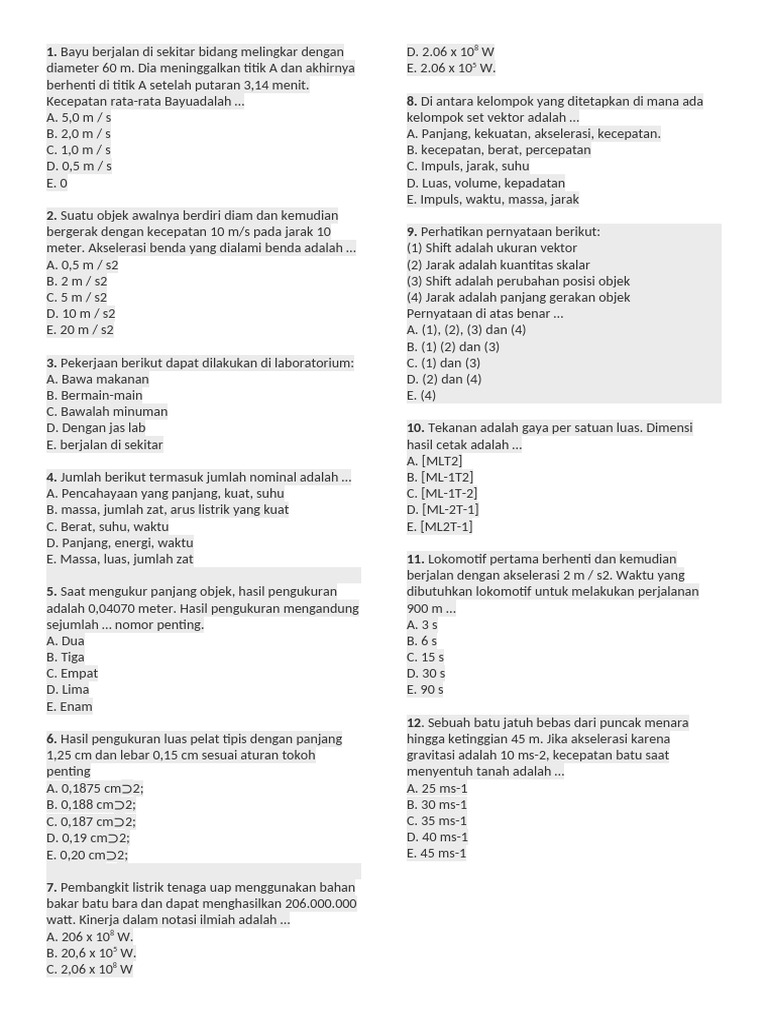 Soal Pts Fis 10 Merdeka | PDF