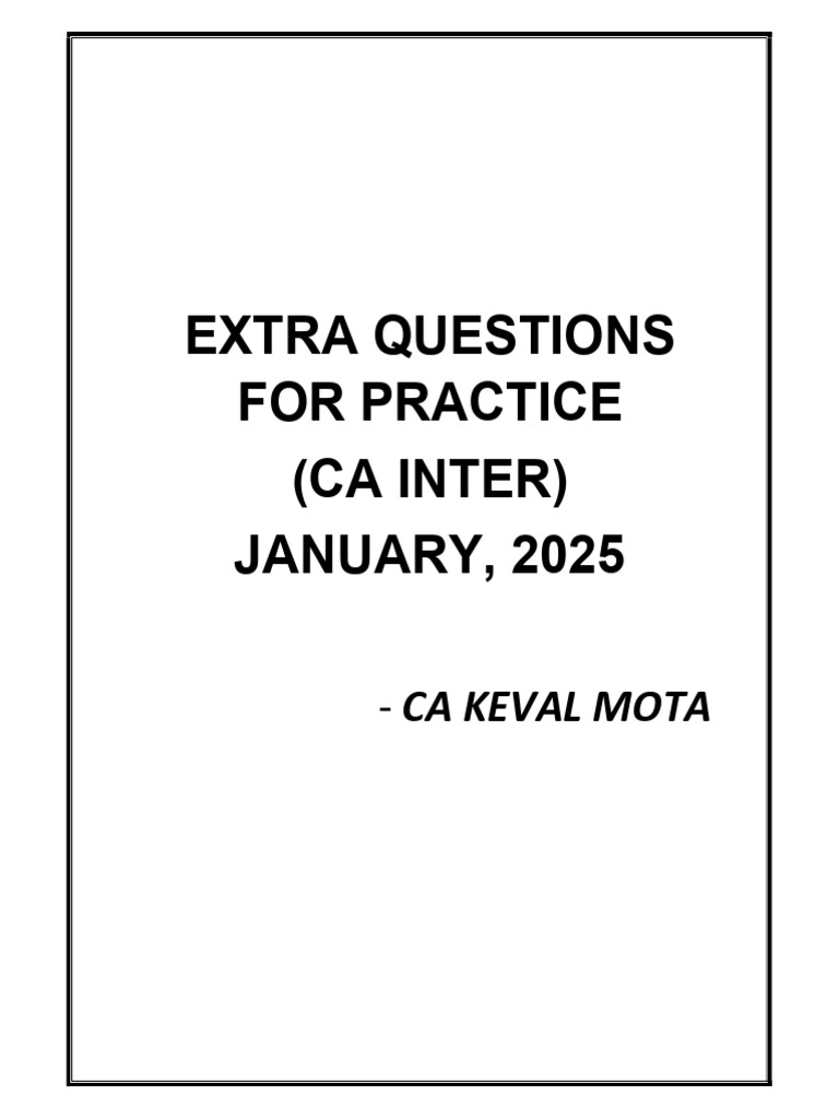 Extra Questions CA Inter | PDF