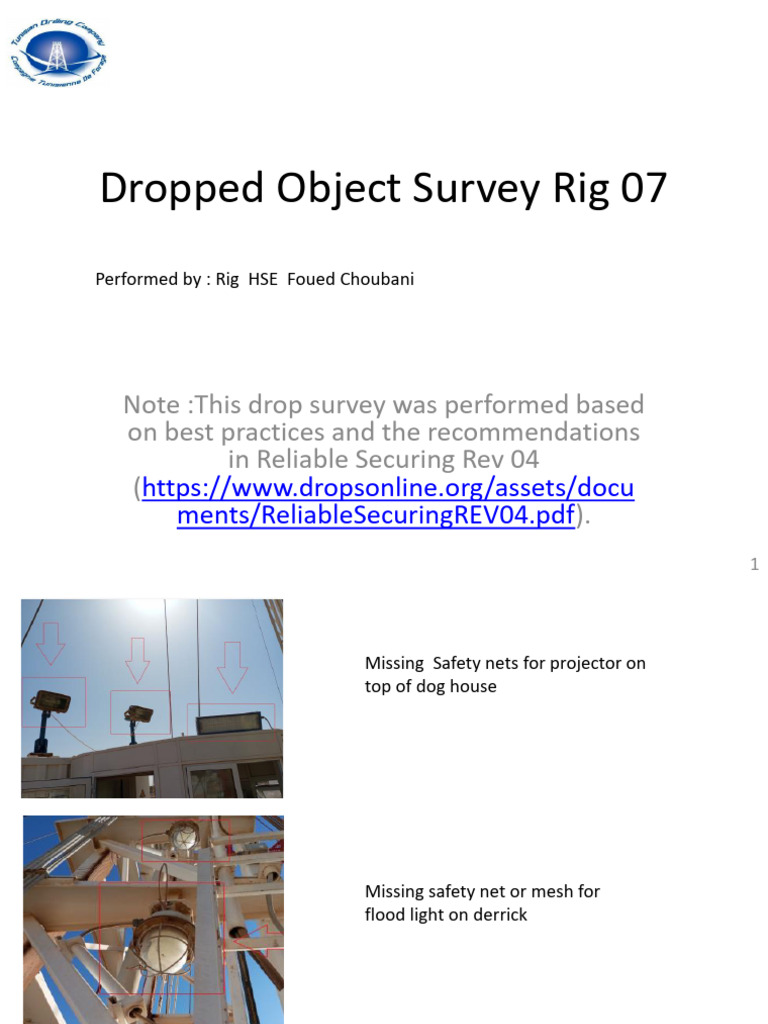 Dropped Object Survey Rig 07 | PDF