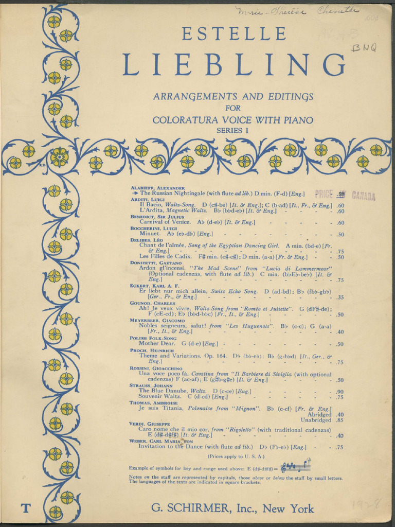 Alabiev Leibling The Russian Nightingale | PDF