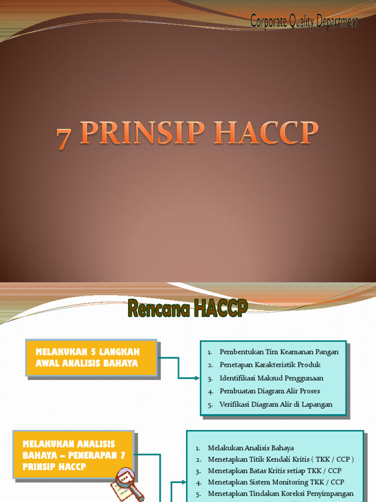 HACCP Plan (Prinsip 1 - 7) | PDF | Microbiology | Medical Specialties
