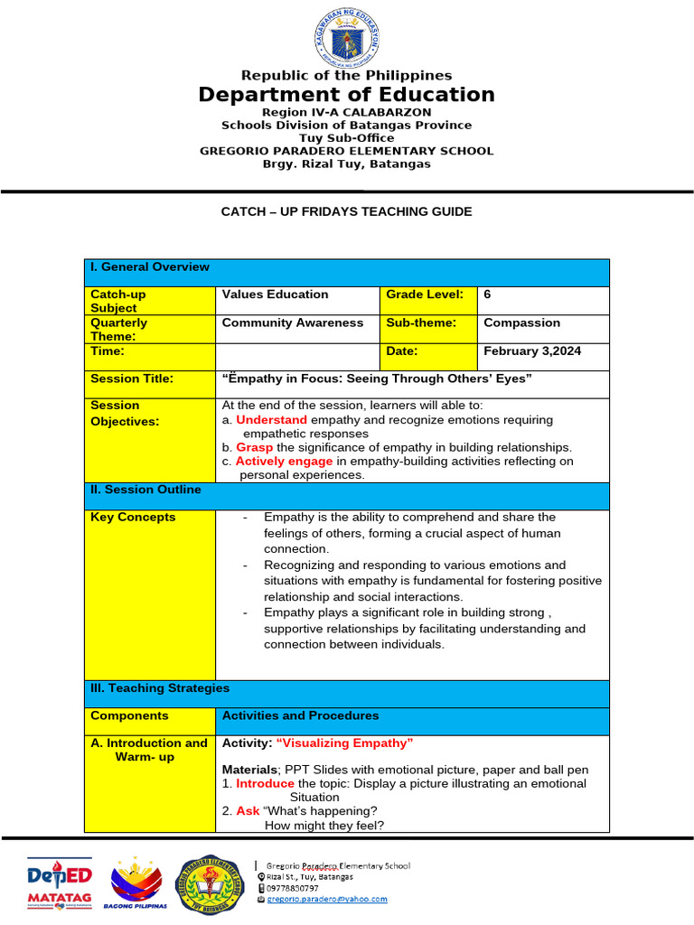 Catch Up Fridays Values Lesson Plan February 32024 | PDF