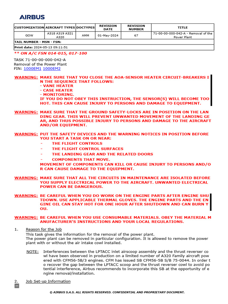 GOW - A318 - A319 - A320 - A321 - AMM - 01-May-2024 - 71-00-00-000-042 ...