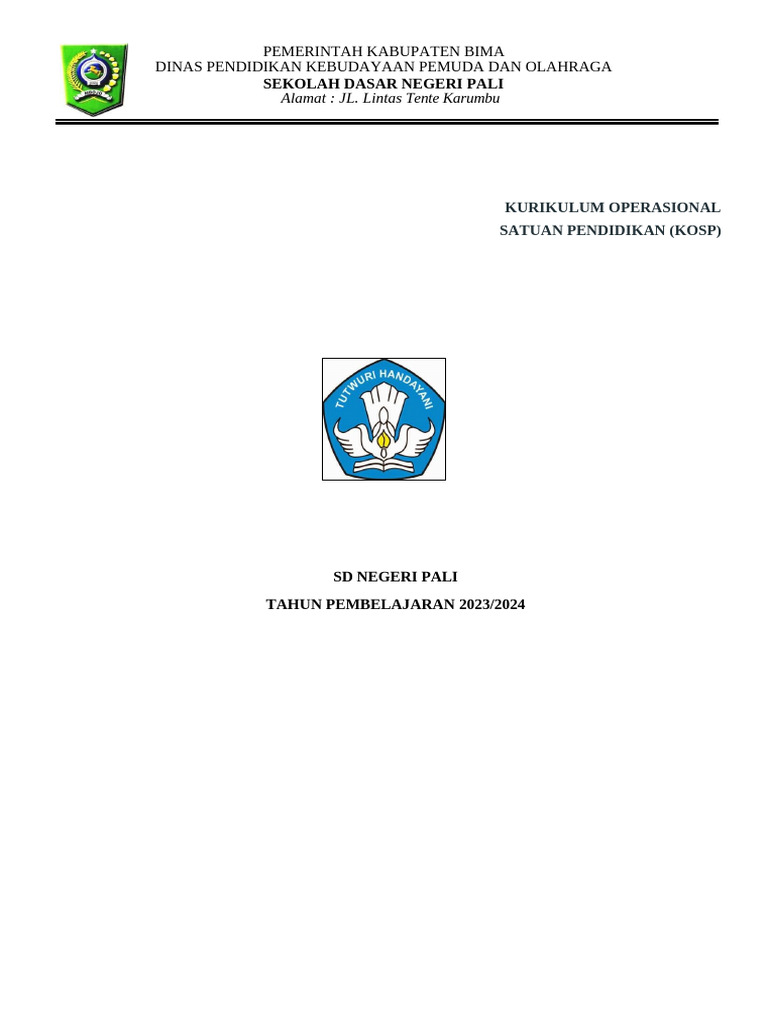 Kosp-Sd Negeri Pali | PDF