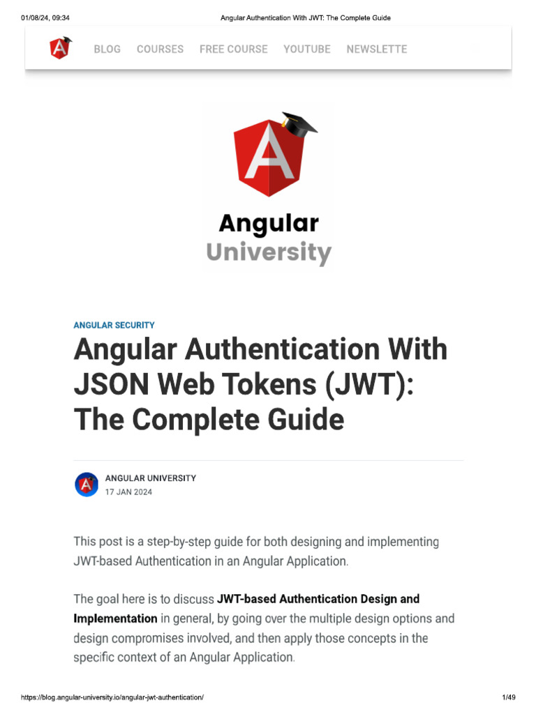 Angular Authentication With JWT | PDF