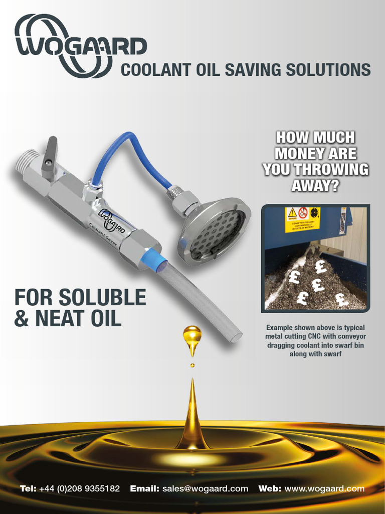 Coolant Oil Saving Solutions Guide | PDF | Pump | Mechanical Engineering