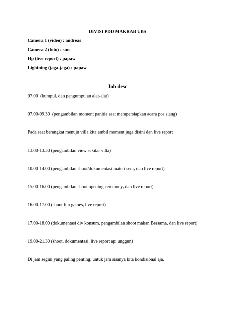 Divisi PDD Makrab Ubs | PDF