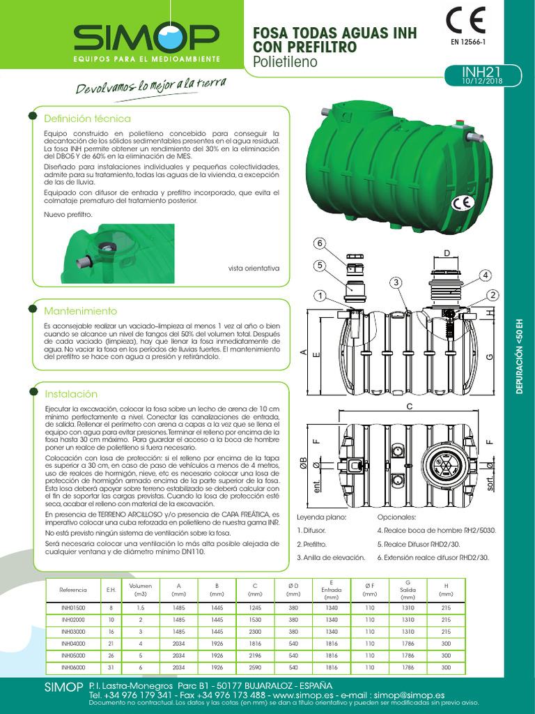 Fosa Inh Polietileno Simop | PDF
