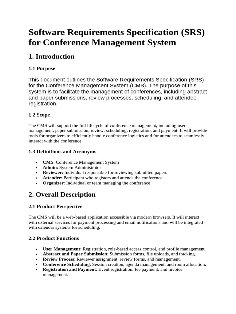 Software Requirements Specification | PDF