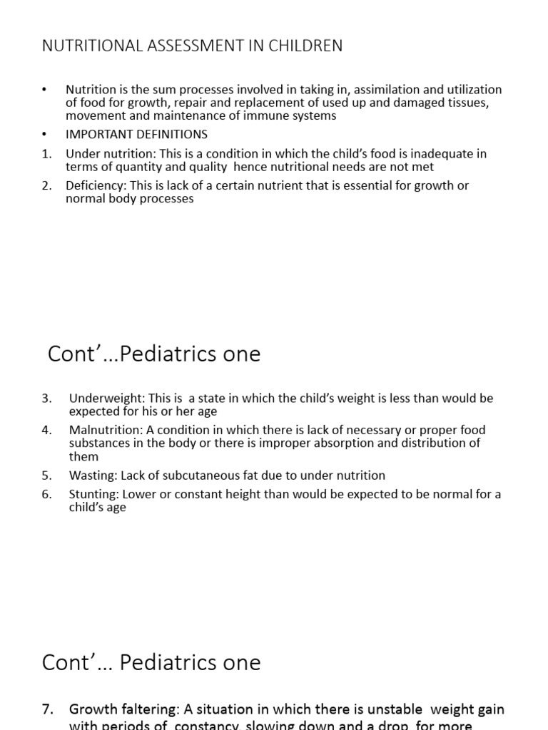 Nutritional Assessment in Children | PDF