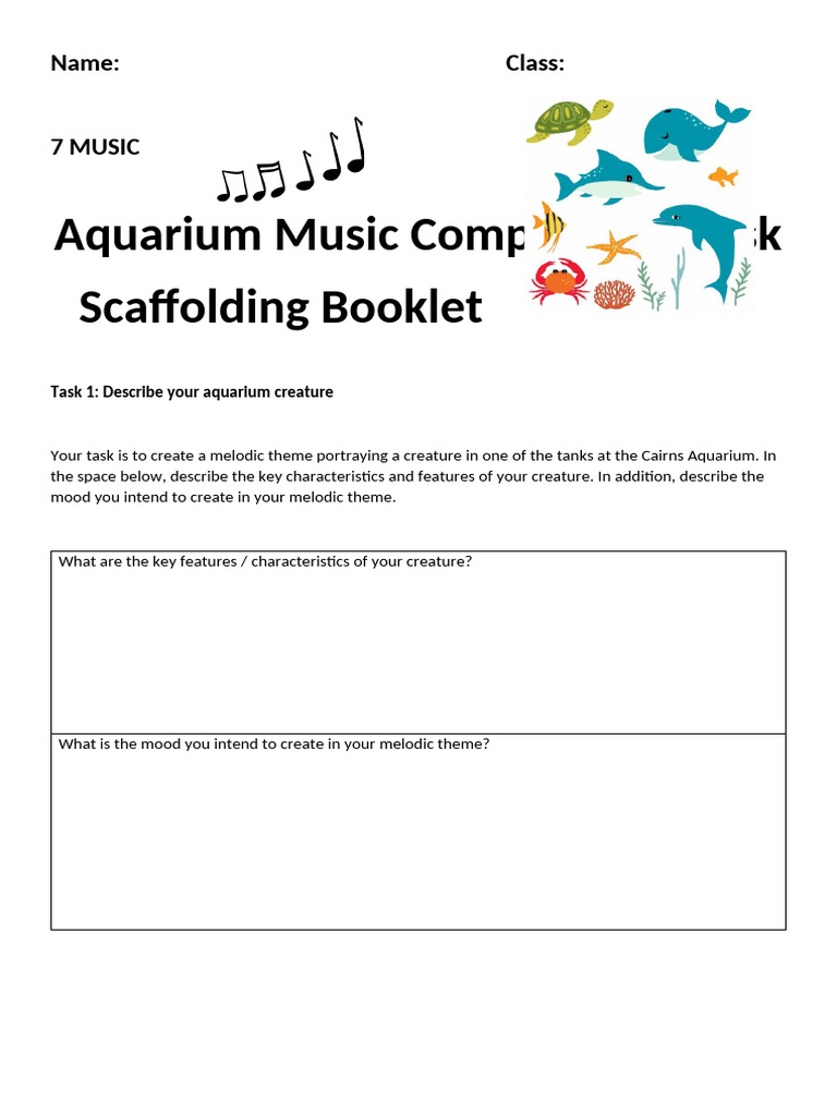 07 MUS Aquarium Composition Scaffolding Booklet | PDF