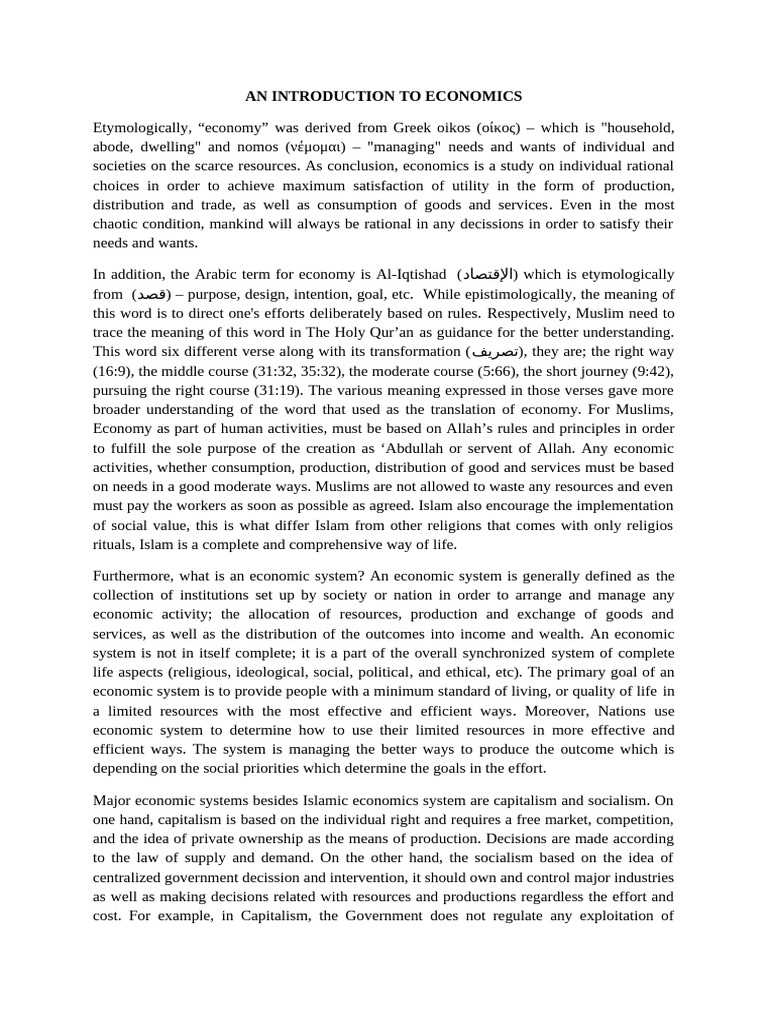 1st-AN INTRODUCTION TO ECONOMICS | PDF | Economics | Capitalism