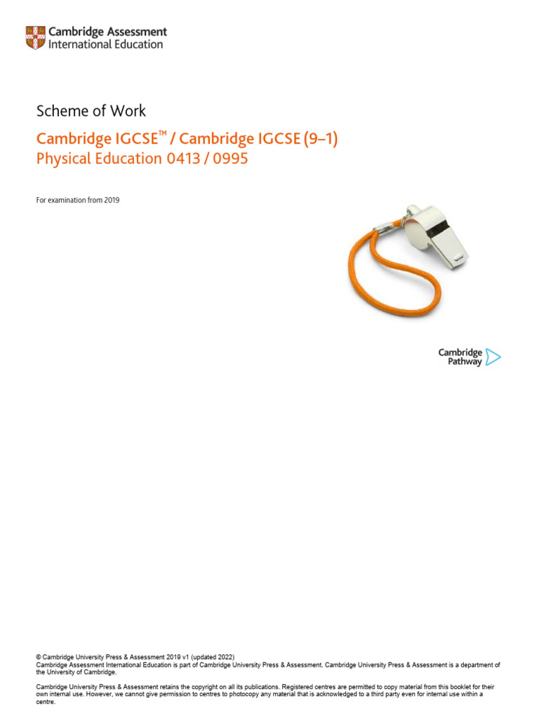 0413 Scheme of Work (For Examination From 2019) | PDF