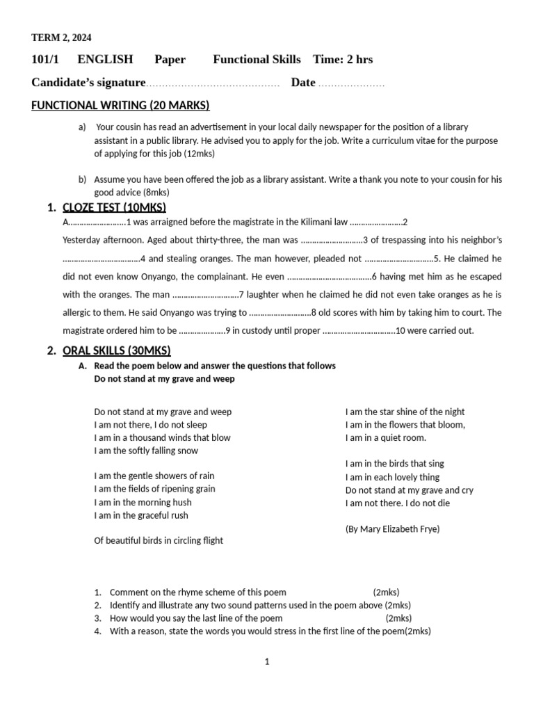 English F4 PP1 Qsyaleo | PDF