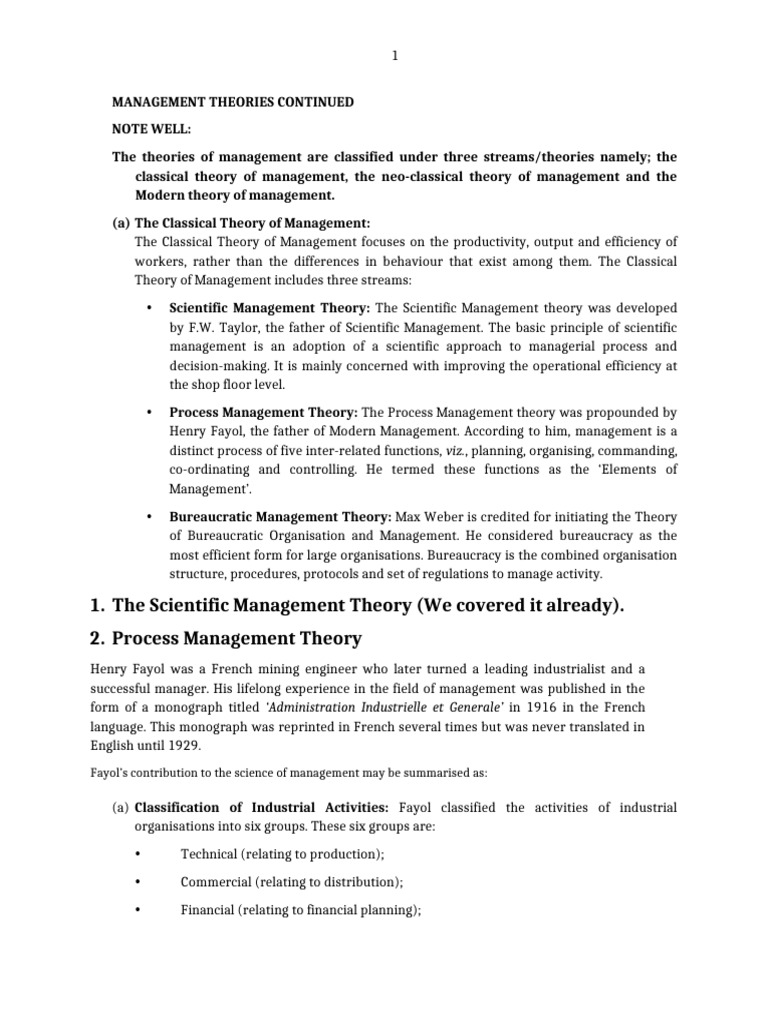 The_Classical_Theory_of_Management | PDF