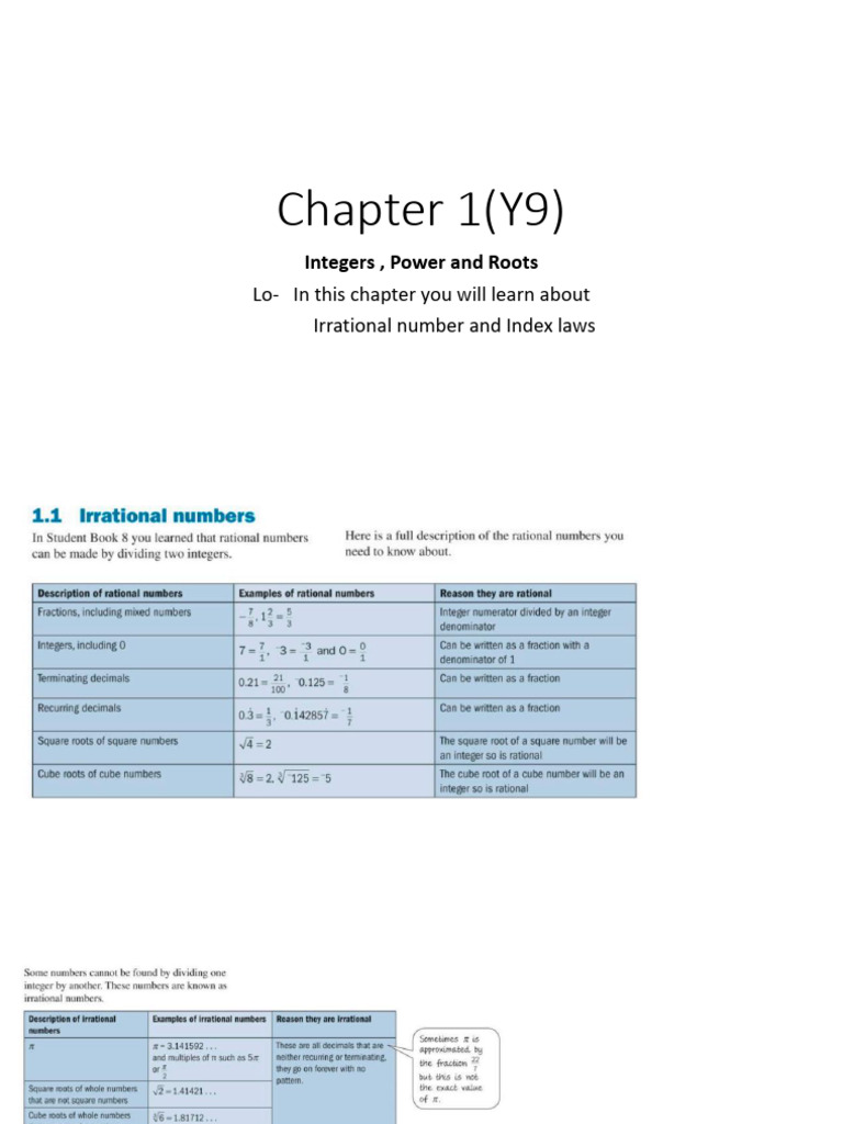 Chapter 1 (Y9) | PDF