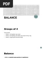 Balance - Functional - Grades Static Dynamic | PDF