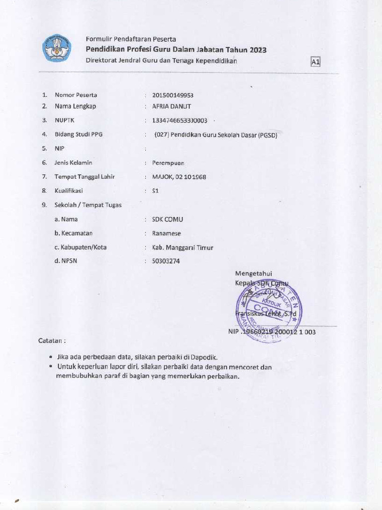 Contoh Format A1 | PDF