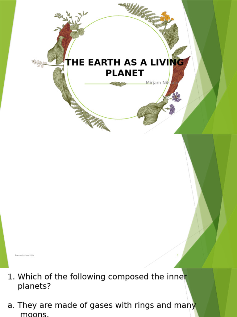 The Earth As A Living Planet - 031623 | PDF