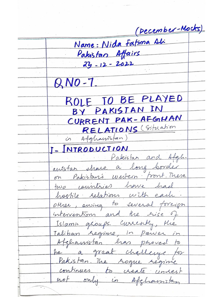 Nida - Pak Affairs | PDF