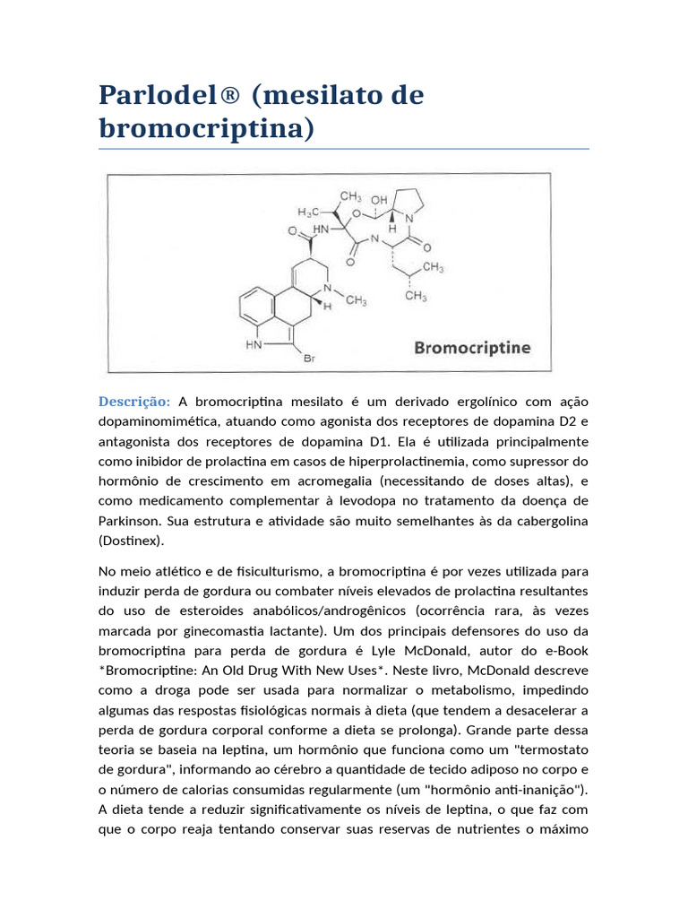 Parlodel (Mesilato de Bromocriptina) | PDF