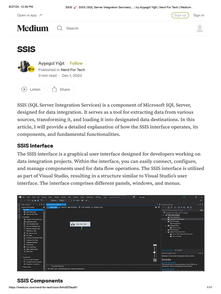 Ssis Ssis Sql Server Integration Services … By Ayşegül Yiğit Nerd For Tech Medium Pdf
