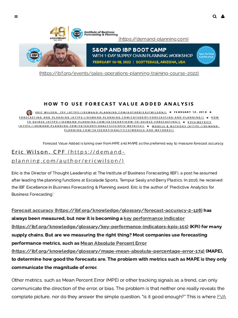 What Is Forecast Value Added | PDF