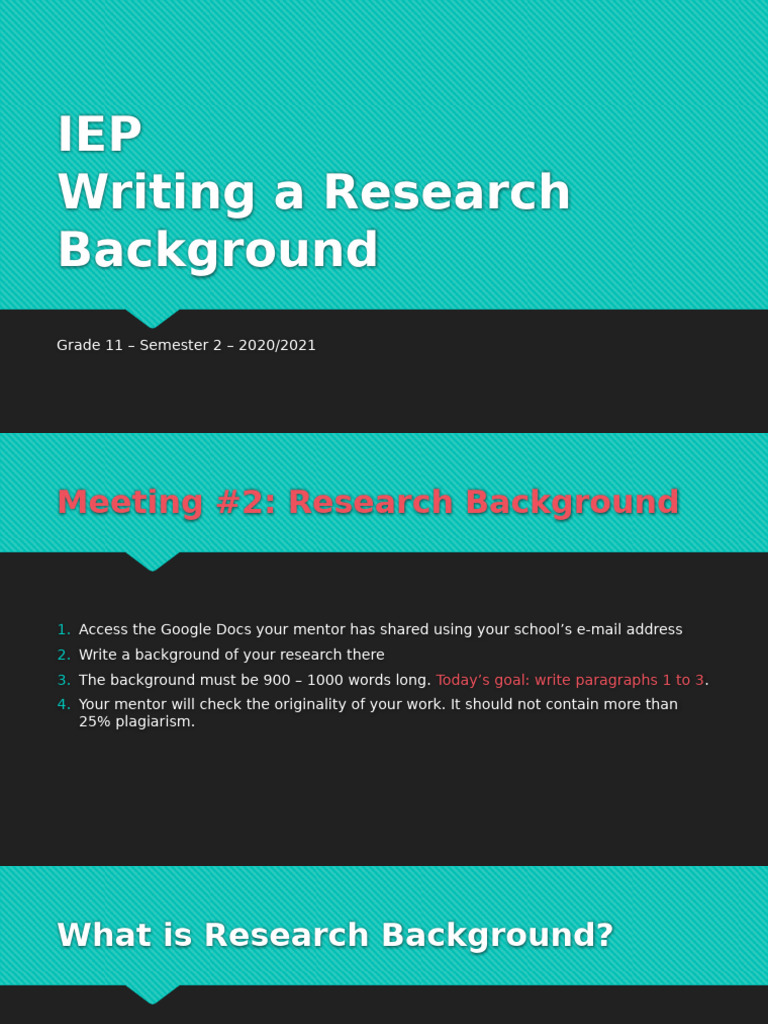 IEP-Writing A Research Background | PDF