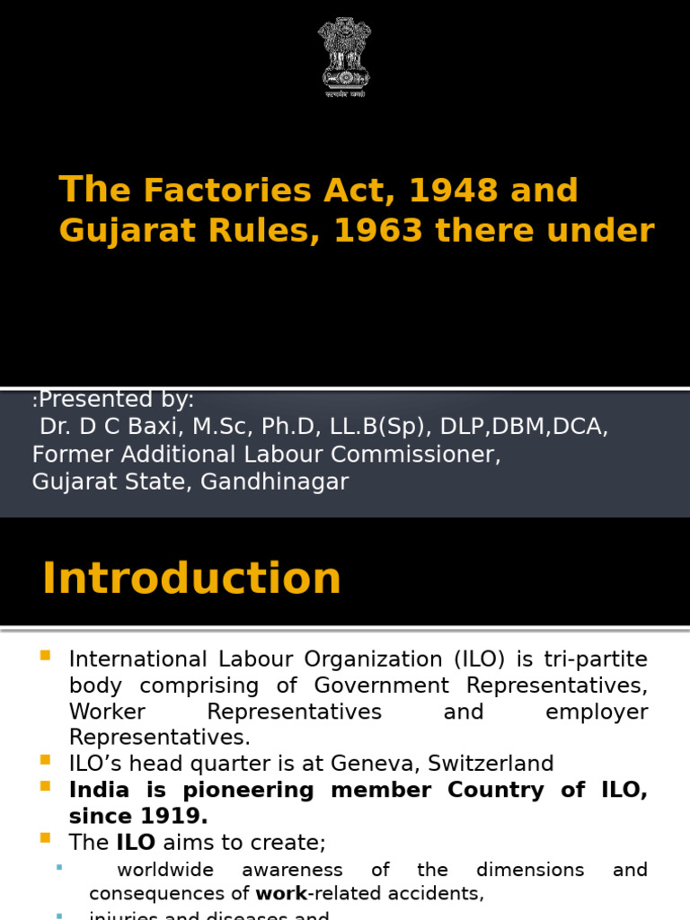 Salient Features of The Factories Act, 1948 | PDF