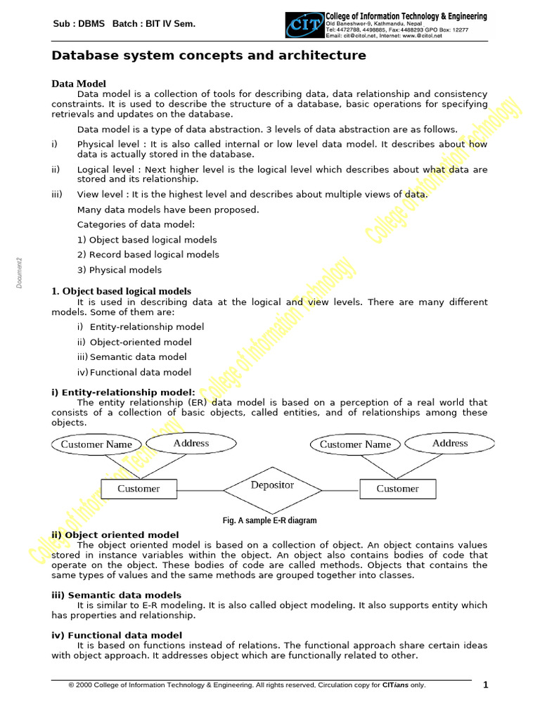 Database System Concepts and Architecture | PDF