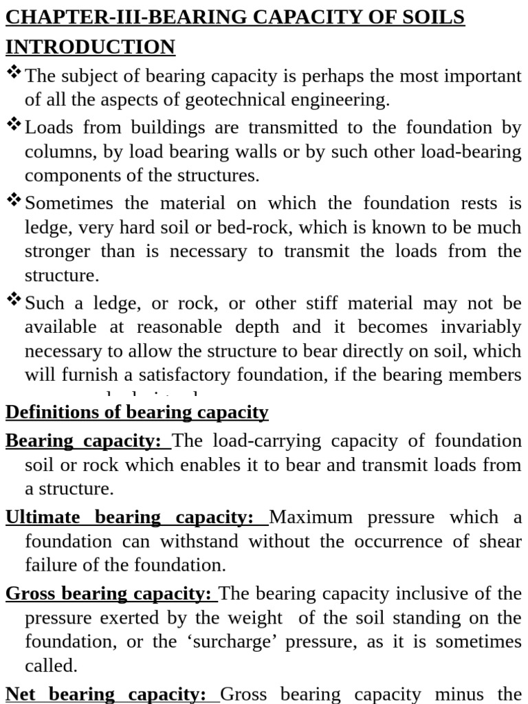 Chapter-Iii-Bearing Capacity of Soils | PDF