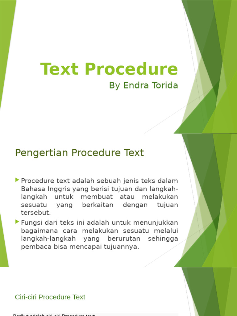 Text Procedure | PDF