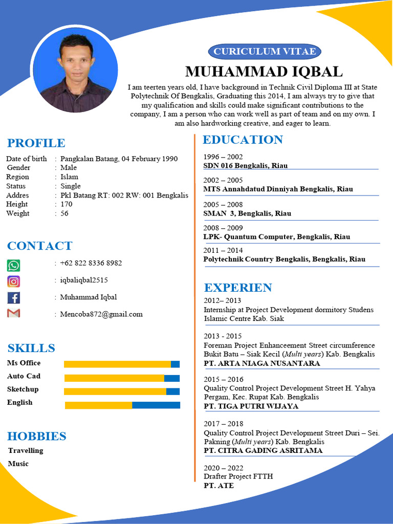 CV. Muhammad Iqbal (1) (1) - Compressed - Compressed | PDF
