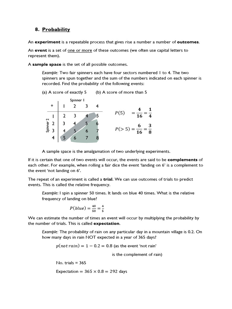 Probability Notes | PDF