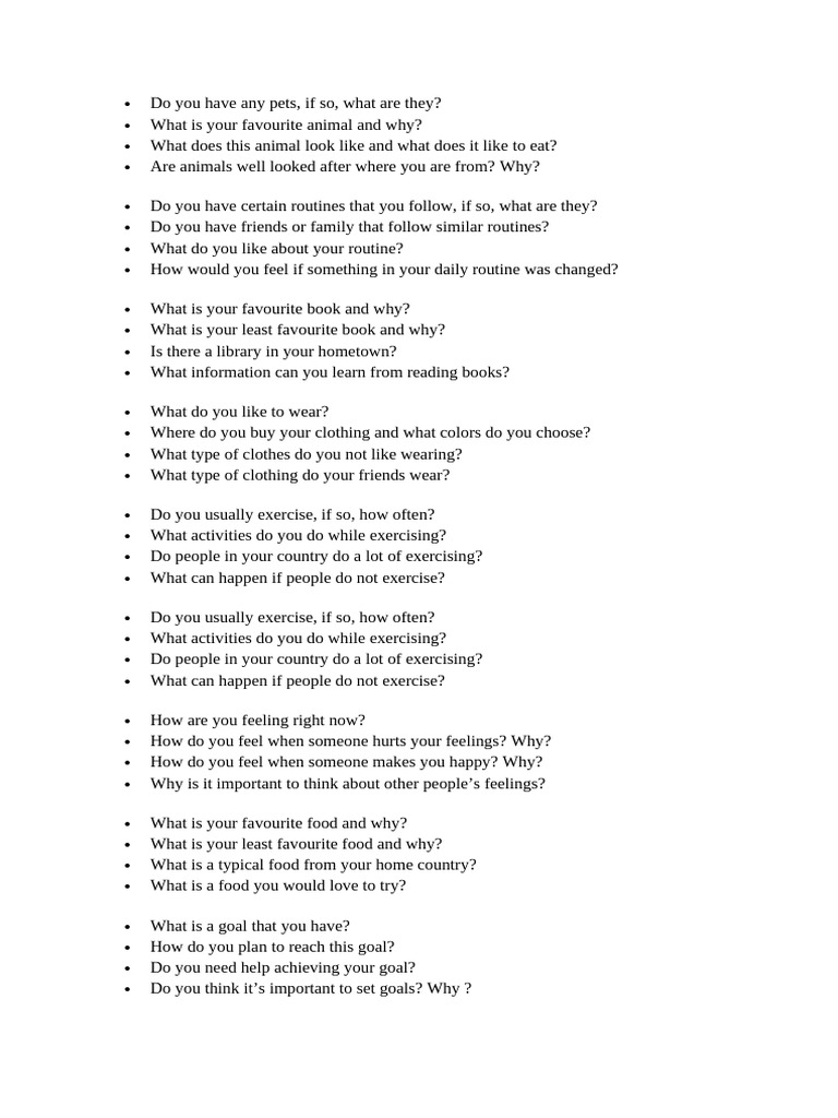 General English Speaking Topics | PDF