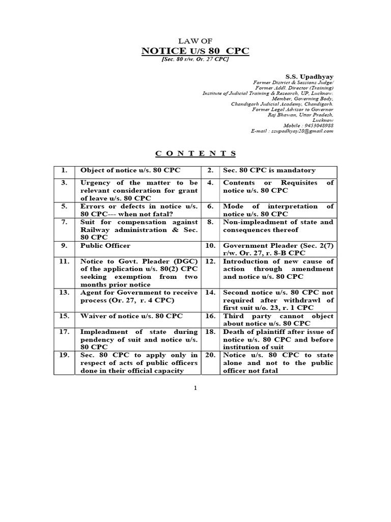 Notice - 80 CPC | PDF