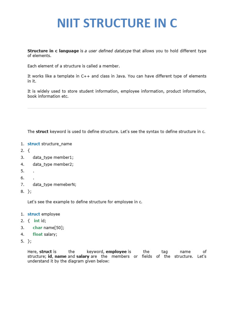 Structure in C | PDF