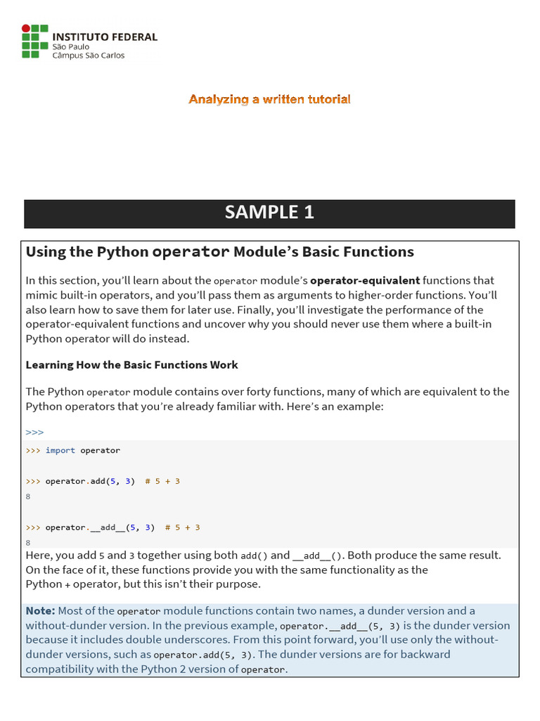 Analyzing A Written Tutorial | PDF