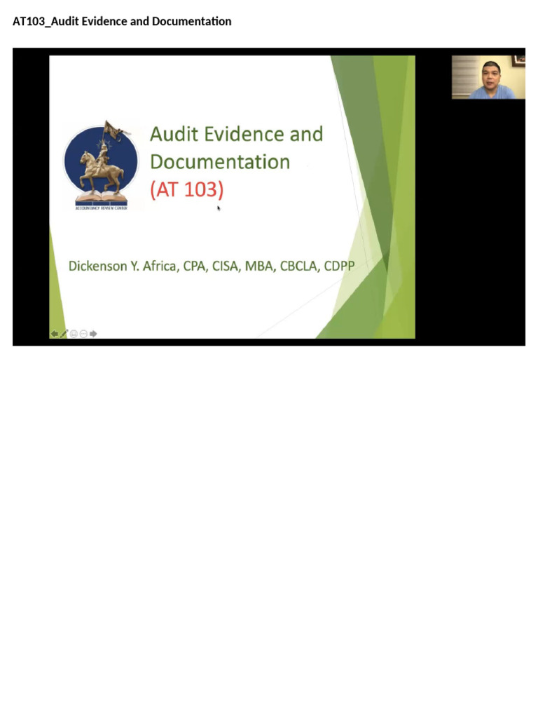 AT103 - Audit Evidence and Documentation | PDF