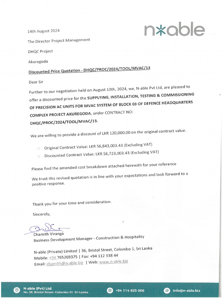 Discounted Price Quotation DHQC PROC 2024 TOOL MVAC 13 | PDF