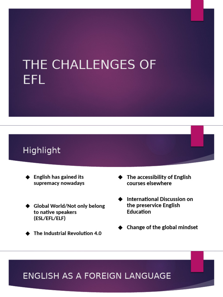 The Challenges of Efl-1 | PDF