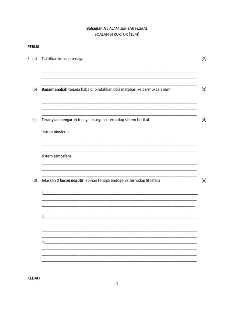 Koleksi Soalan Trial s1 2024 | PDF