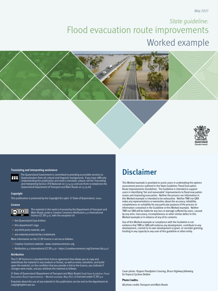 State Guideline Flood Evacuation Route Improvements - Worked Example ...