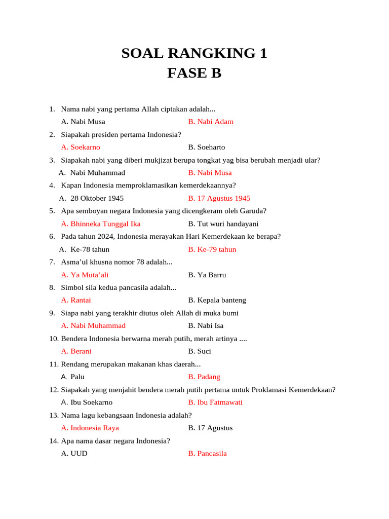 Soal Rangking 1 | PDF